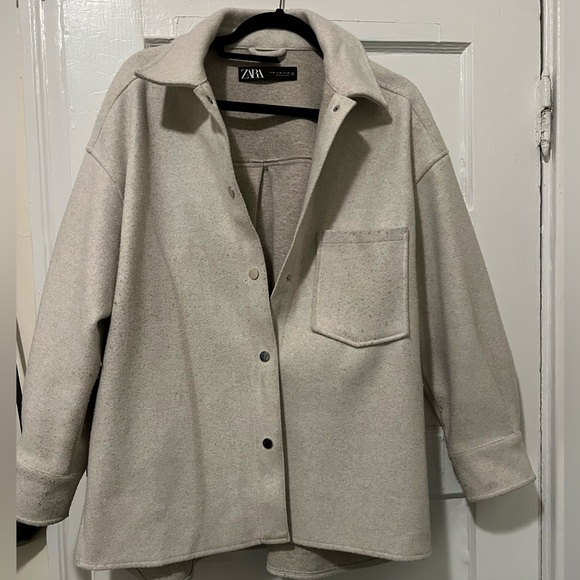 Zara | Jackets & Coats | Zara Grey Oversized Shacket | Poshmark